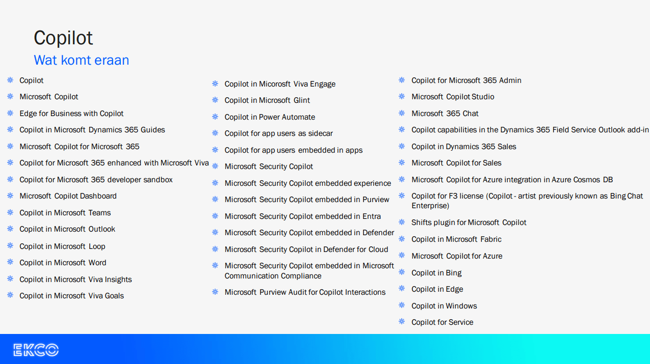 Microsoft Copilot: wat is beschikbaar en wat staat ons nog te wachten | Ekco